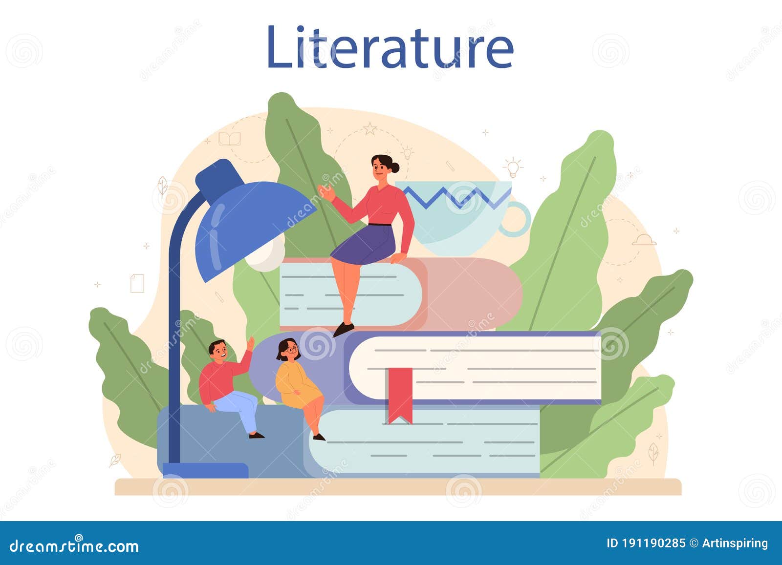 Literature School Subject. Webinar, Course and Lesson Stock Vector ...