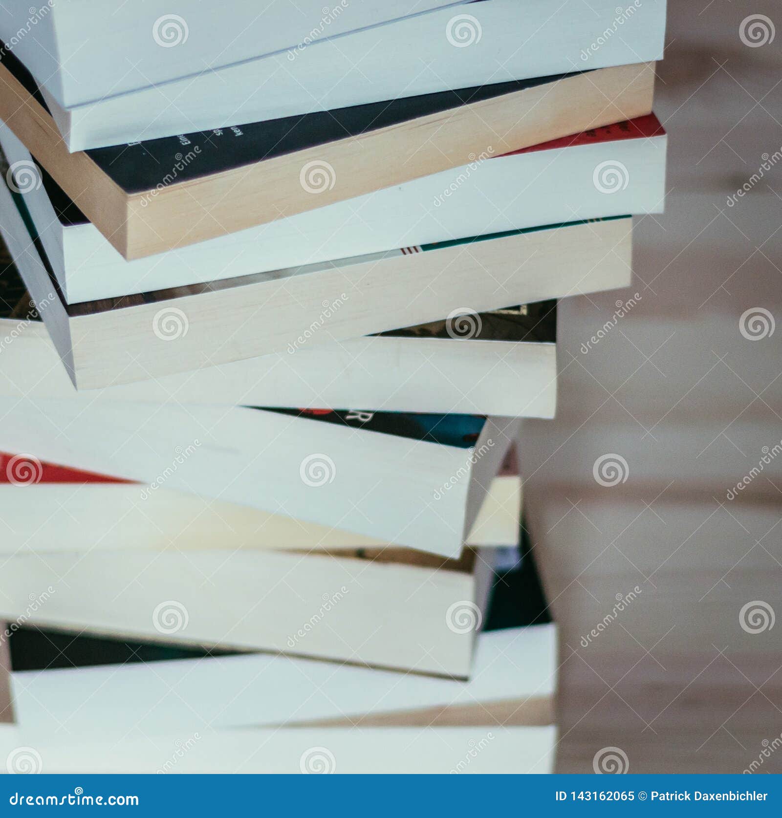 Literature for Study: Stack of Books on Wooden Board Stock Image ...