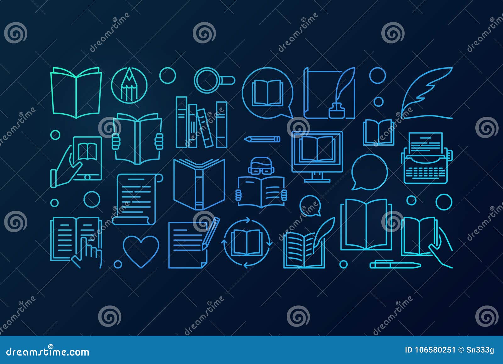 Literature Vector Blue Vector Illustration Stock Vector - Illustration ...