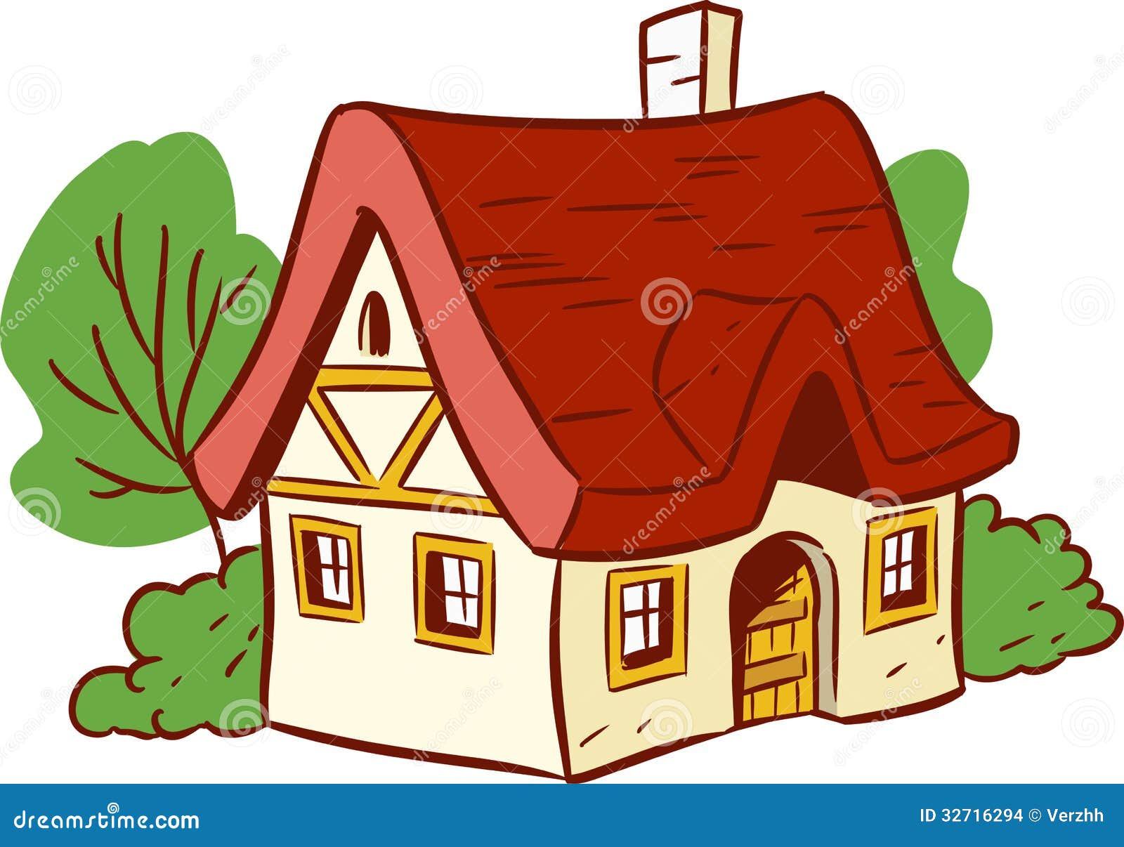 Litet tecknad filmhus vektor illustrationer. Illustration av litet ...