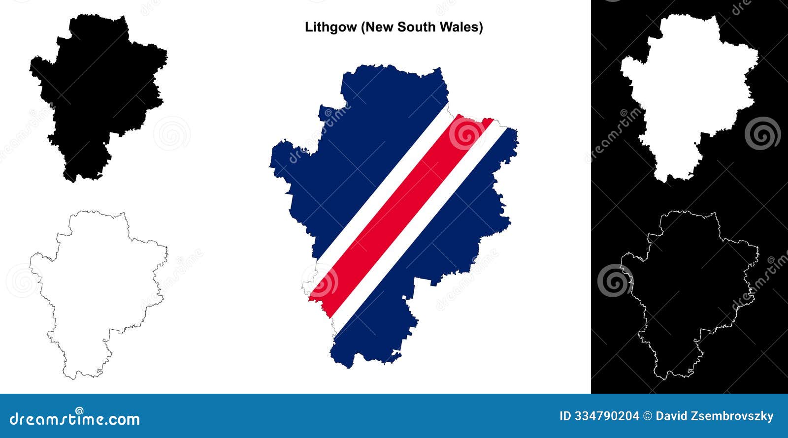 Lithgow outline map stock illustration. Illustration of territory ...