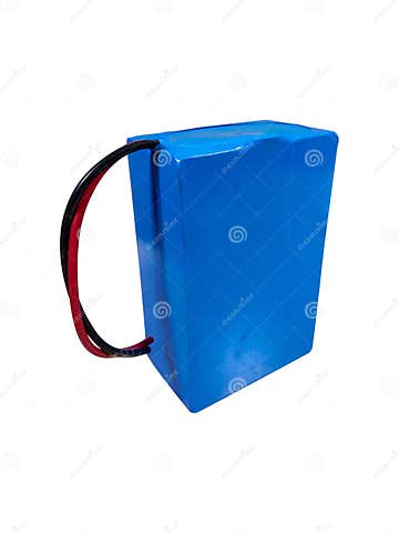 Blue Color Lithium Battery Pack Stock Image - Image of metal ...