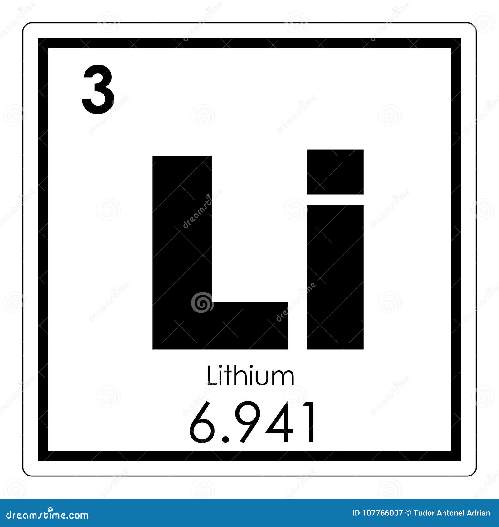 Lithium chemical element stock illustration. Illustration of element ... Lithium chemical element stock illustration. Illustration of element ...