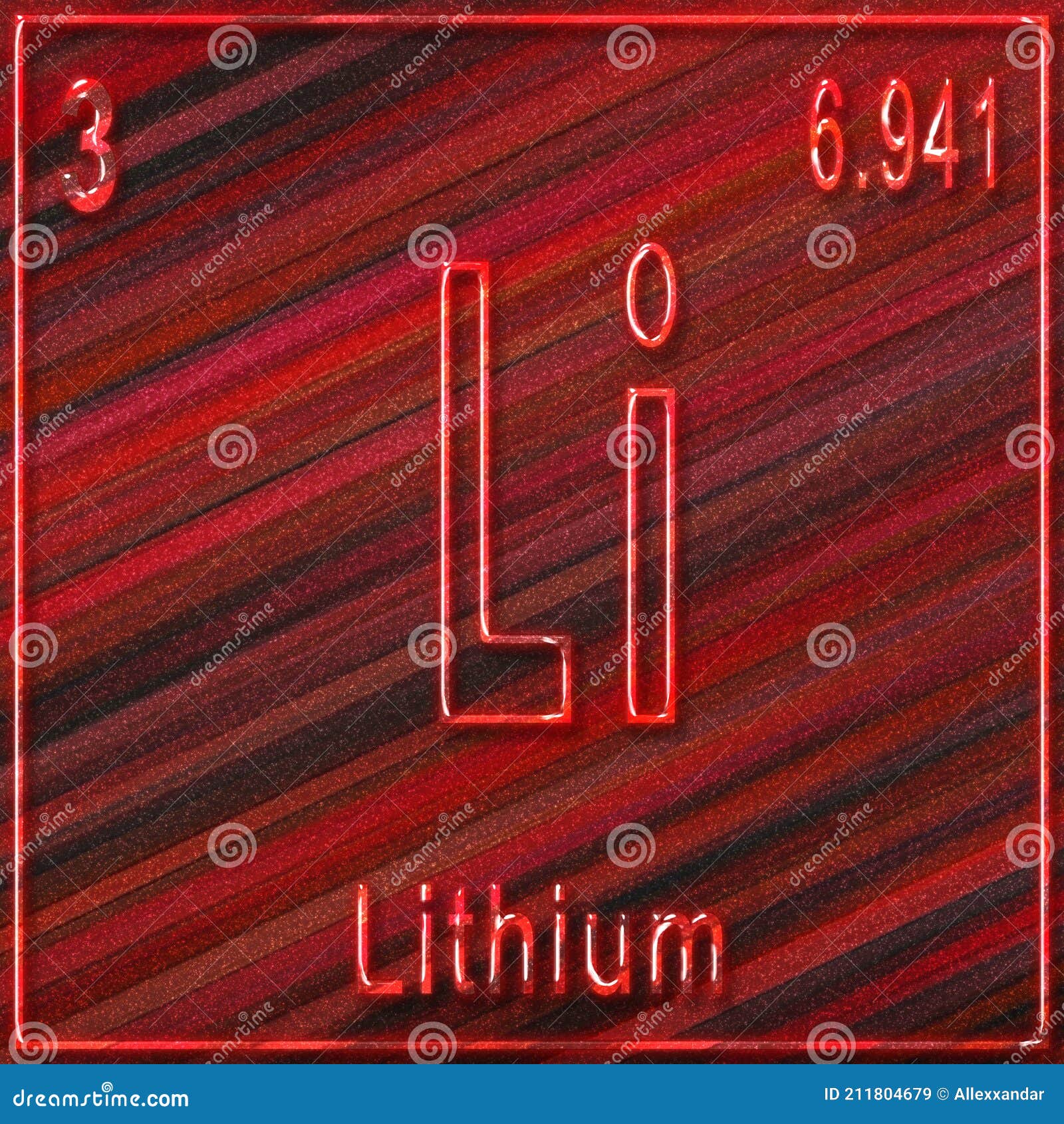 Lithium Chemical Element, Sign with Atomic Number and Atomic Weight ...