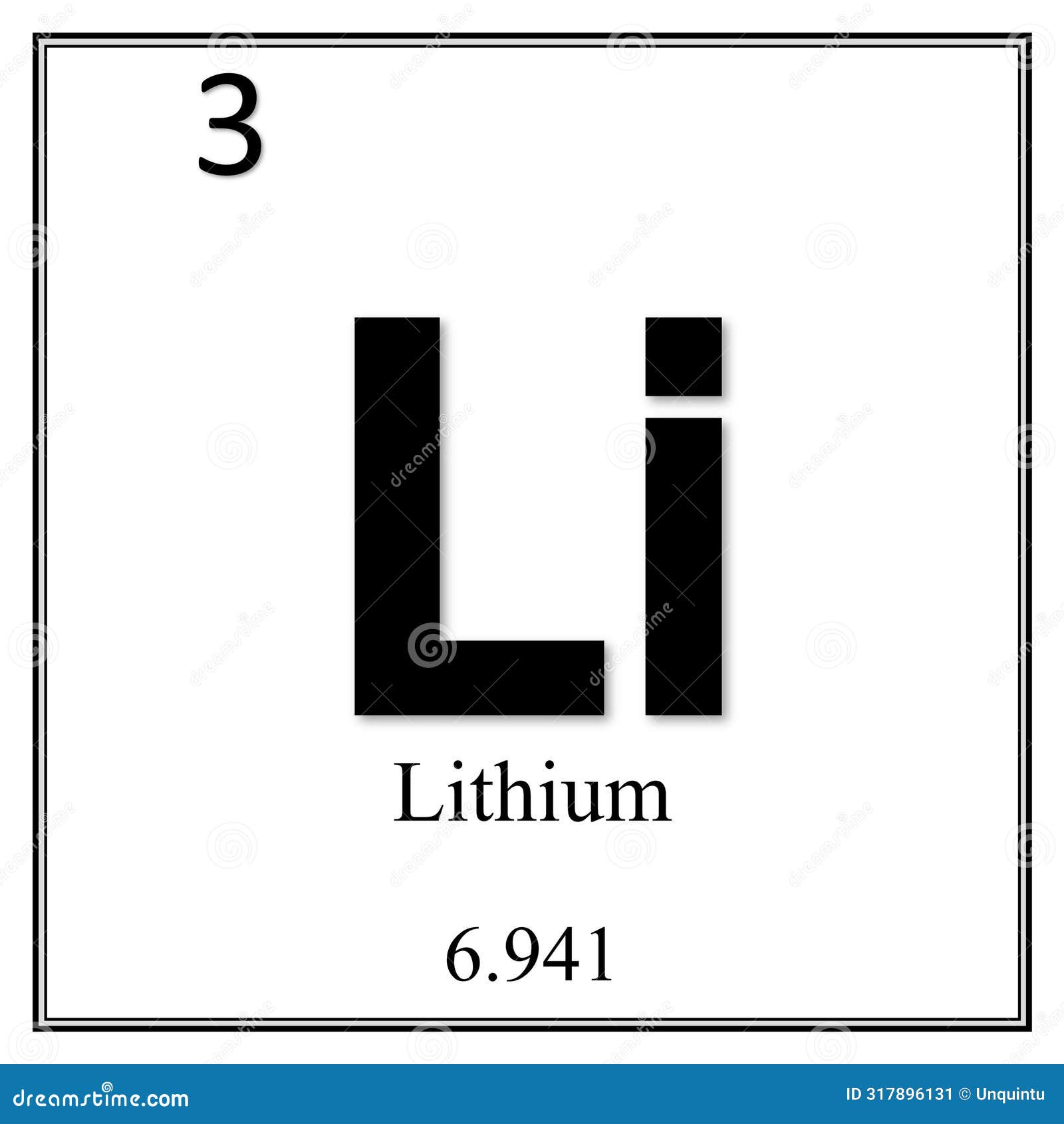 Lithium Chemical Element Symbol on White Background Stock Illustration ...