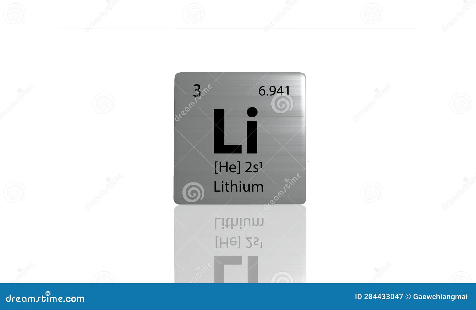 Lithium Elements On A Metal Periodic Table With Greyish Black Lithium ...