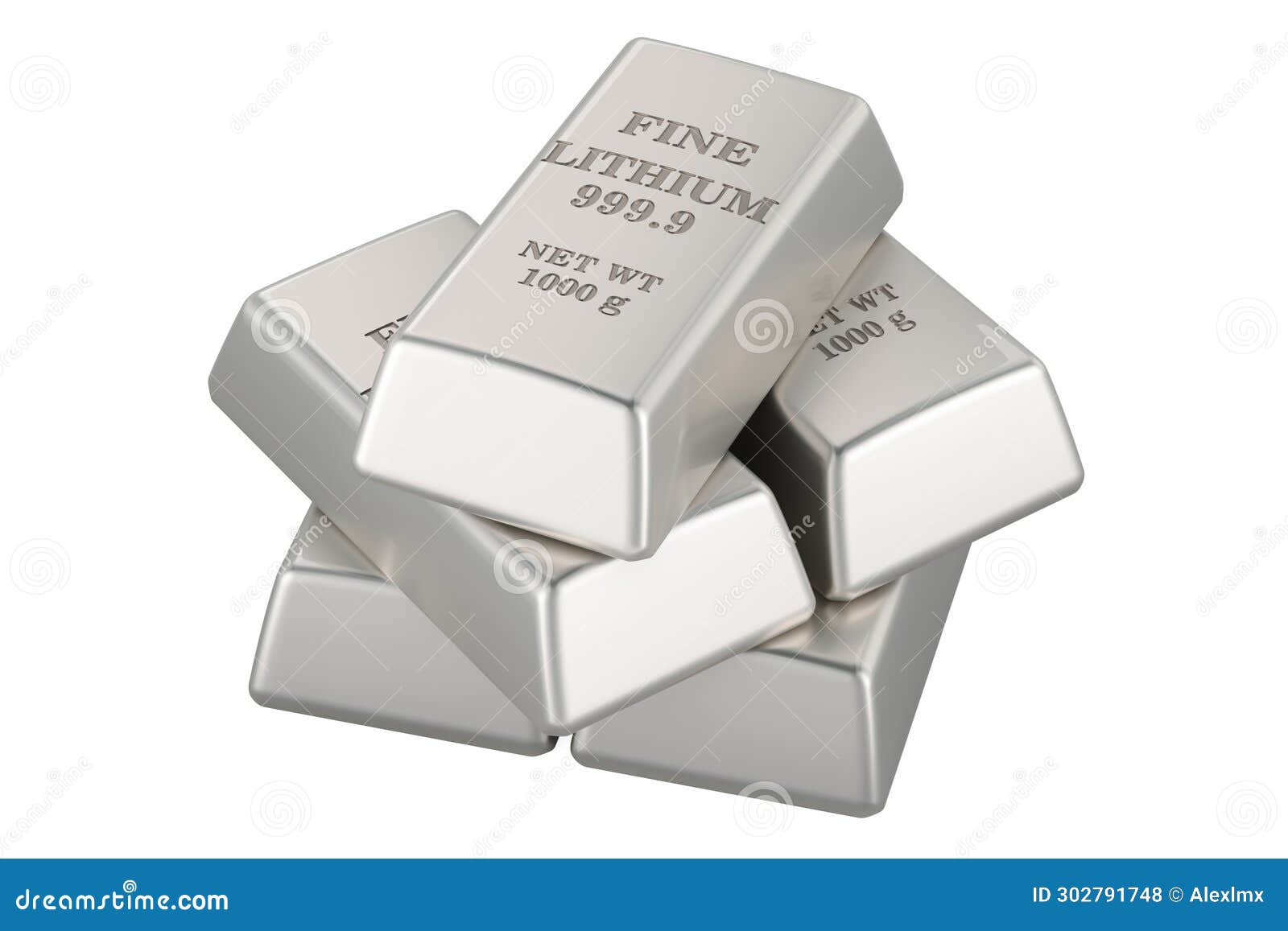 Lithium, 3D Rendering Background Of Cubes Of Symbols Of The Elements Of ...