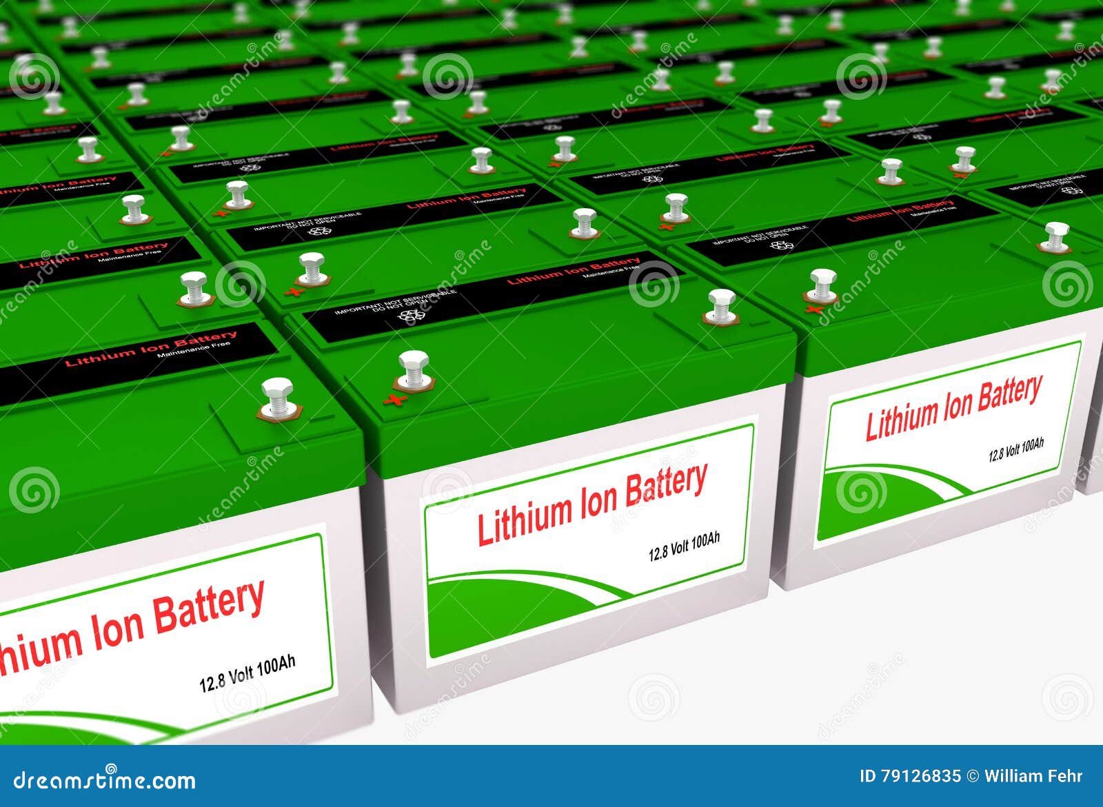 Lithium Ion Battery Bank stock illustration. Illustration of currrent ...