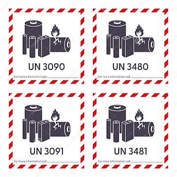 UN3090, UN3091, UN3480, UN3481 Lithium Ion Battery Shipping Labels ...