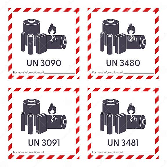 UN3090, UN3091, UN3480, UN3481 Lithium Ion Battery Shipping Labels ...