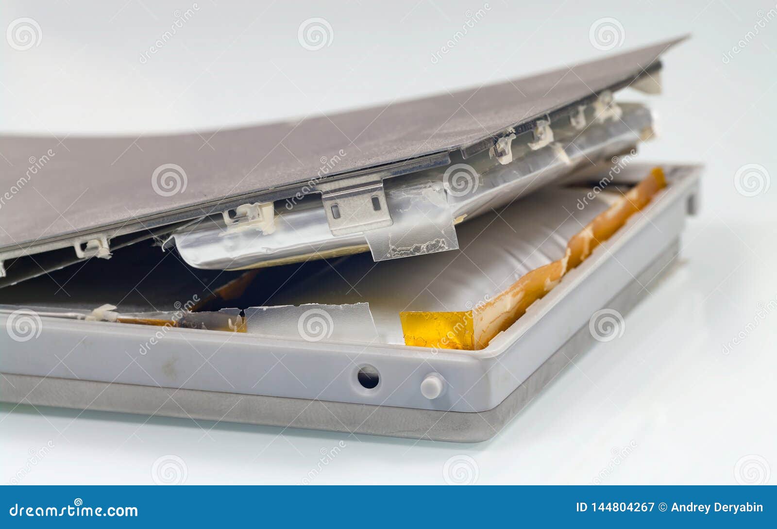 Battery Which Has Expanded. Stock Image - Image of explode, decadent ...