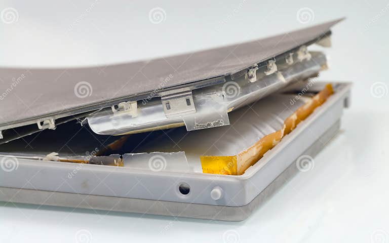 Battery Which Has Expanded. Stock Image - Image of explode, decadent ...