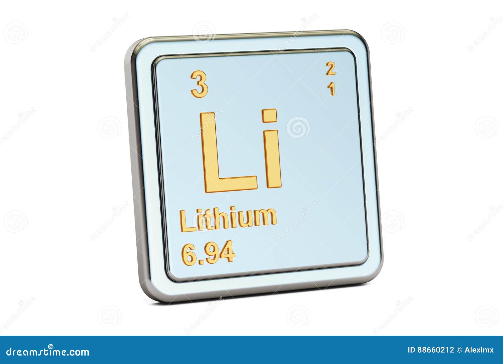 Lithium Li, Chemical Element Sign. 3D Rendering Stock Illustration ...