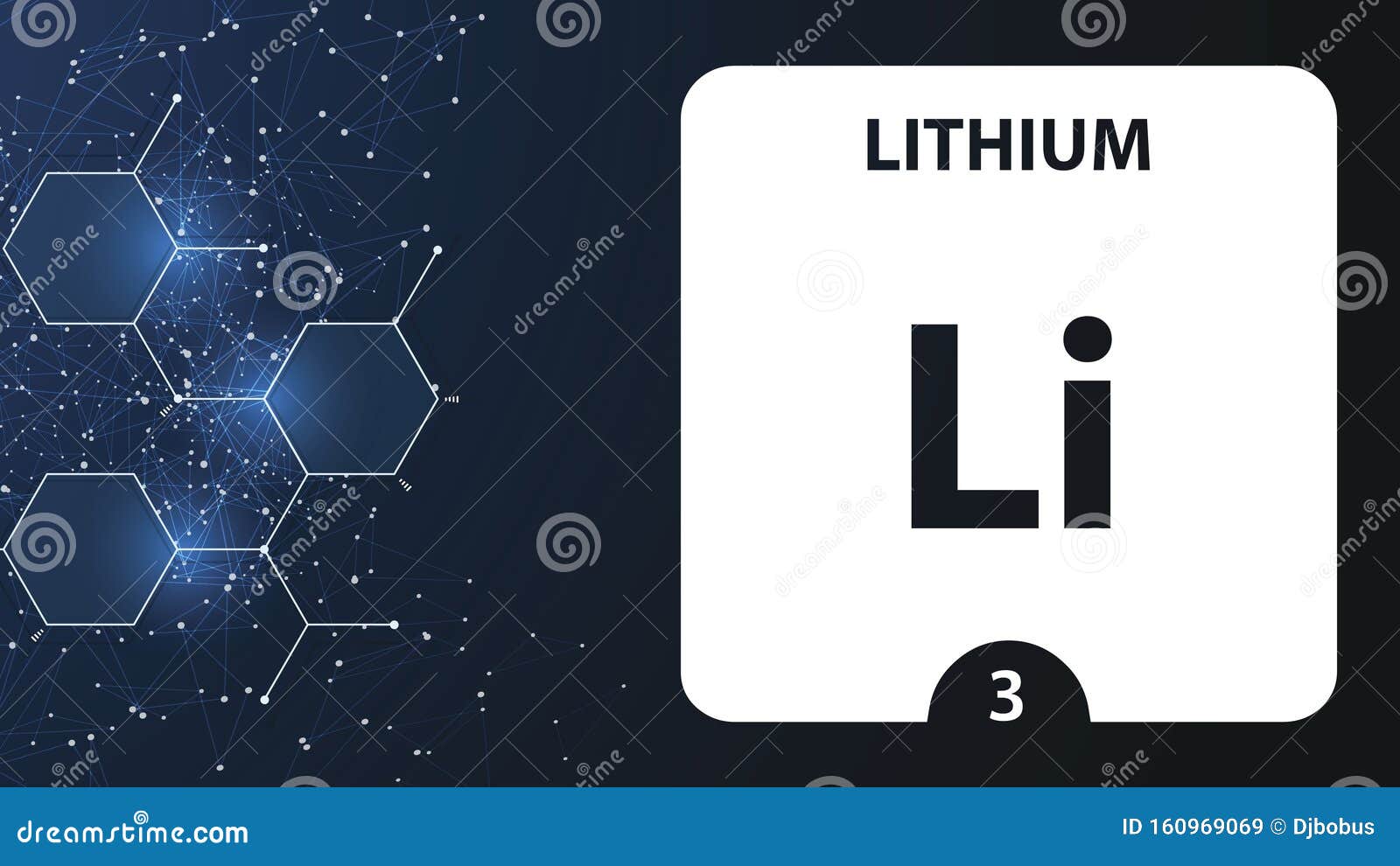 Lithium Li, Chemical Element Sign. 3D Rendering Isolated on White ...