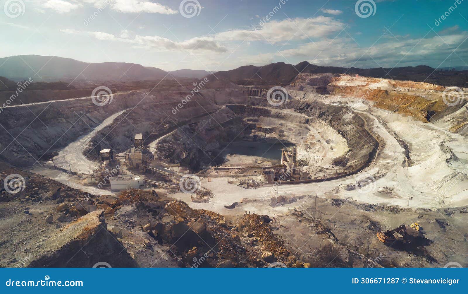 Lithium Mine Devastated Landscape, Environmental Damage Concept Stock ...