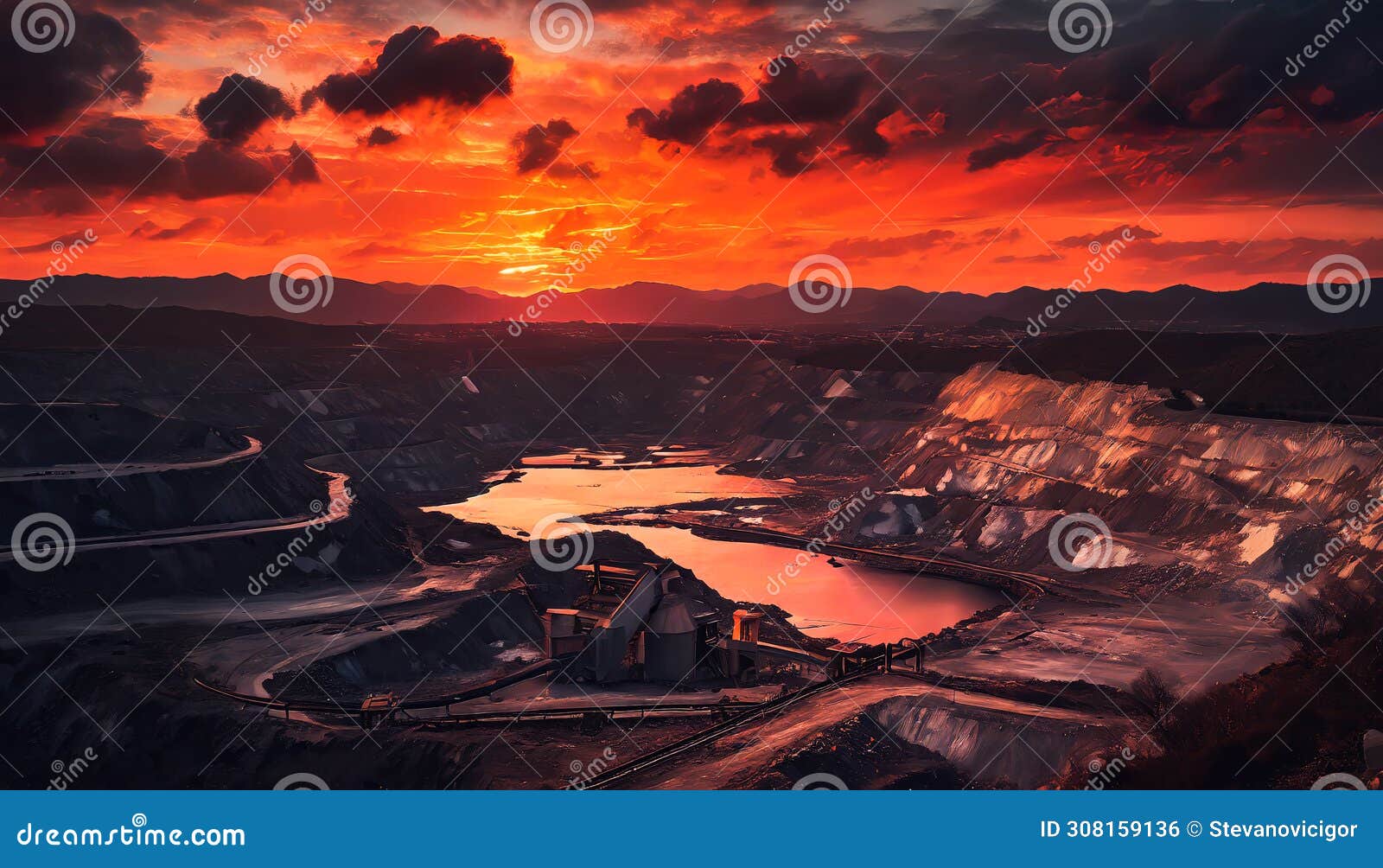 Lithium Mine Devastated Landscape, Environmental Damage Concept Stock ...