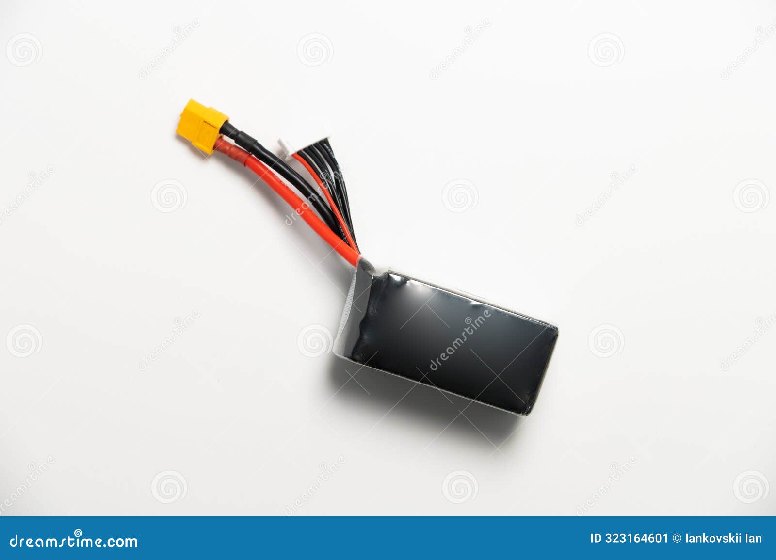 Lithium Polymer Battery with Six Cells. on a White Background Stock ...