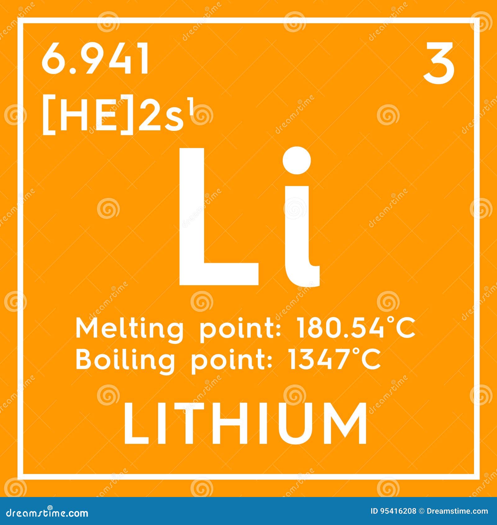 Lithium in Square Cube Creative Concept. Stock Illustration ...