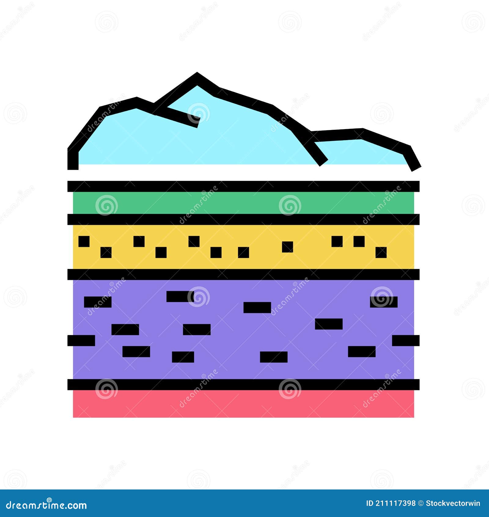 Lithosphere Ecosystem Color Icon Vector Illustration Stock Vector ...