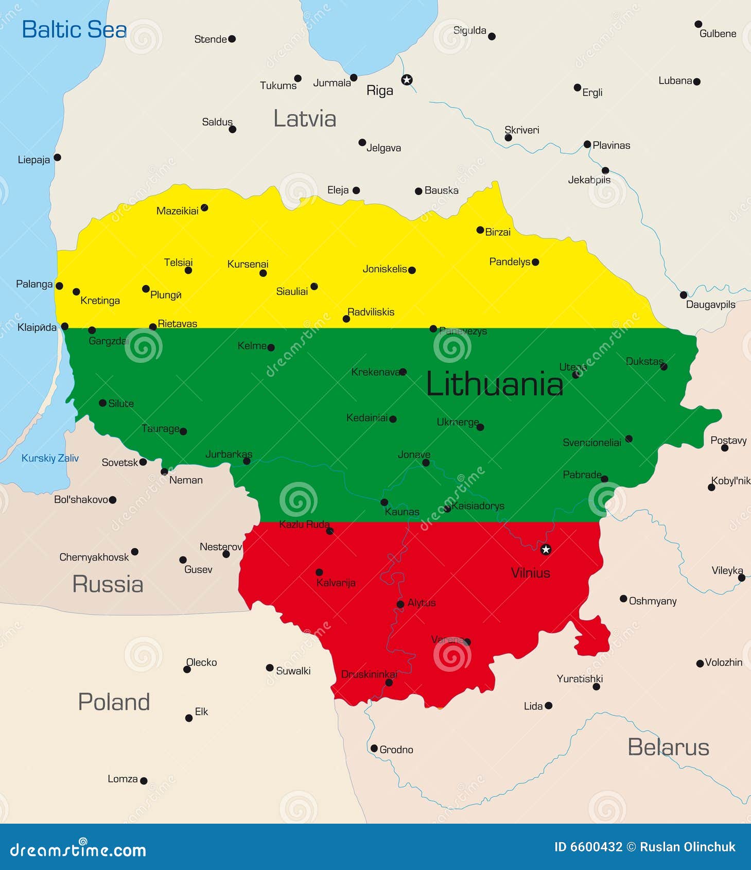 Lithuania stock vector. Illustration of russia, continent - 6600432