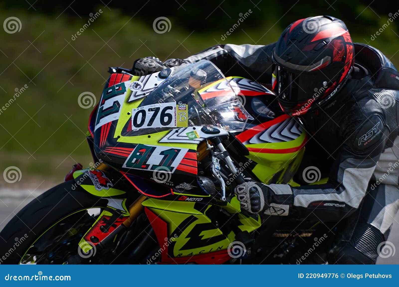 Lithuania, Kaunas 05-06-2021 Closeup Portrait of a Biker Front View ...