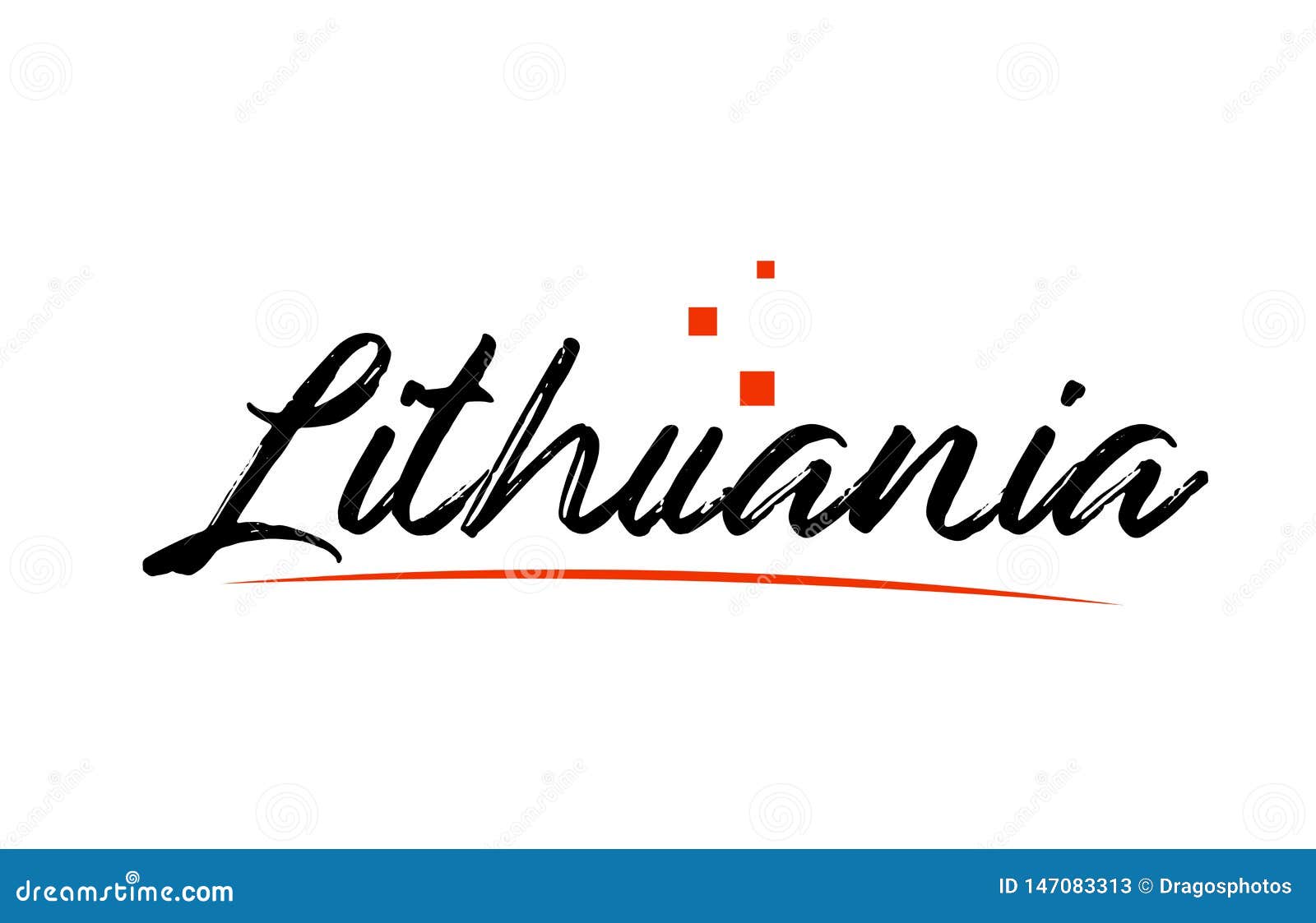 Lithuania Country Typography Word Text for Logo Icon Design Stock ...