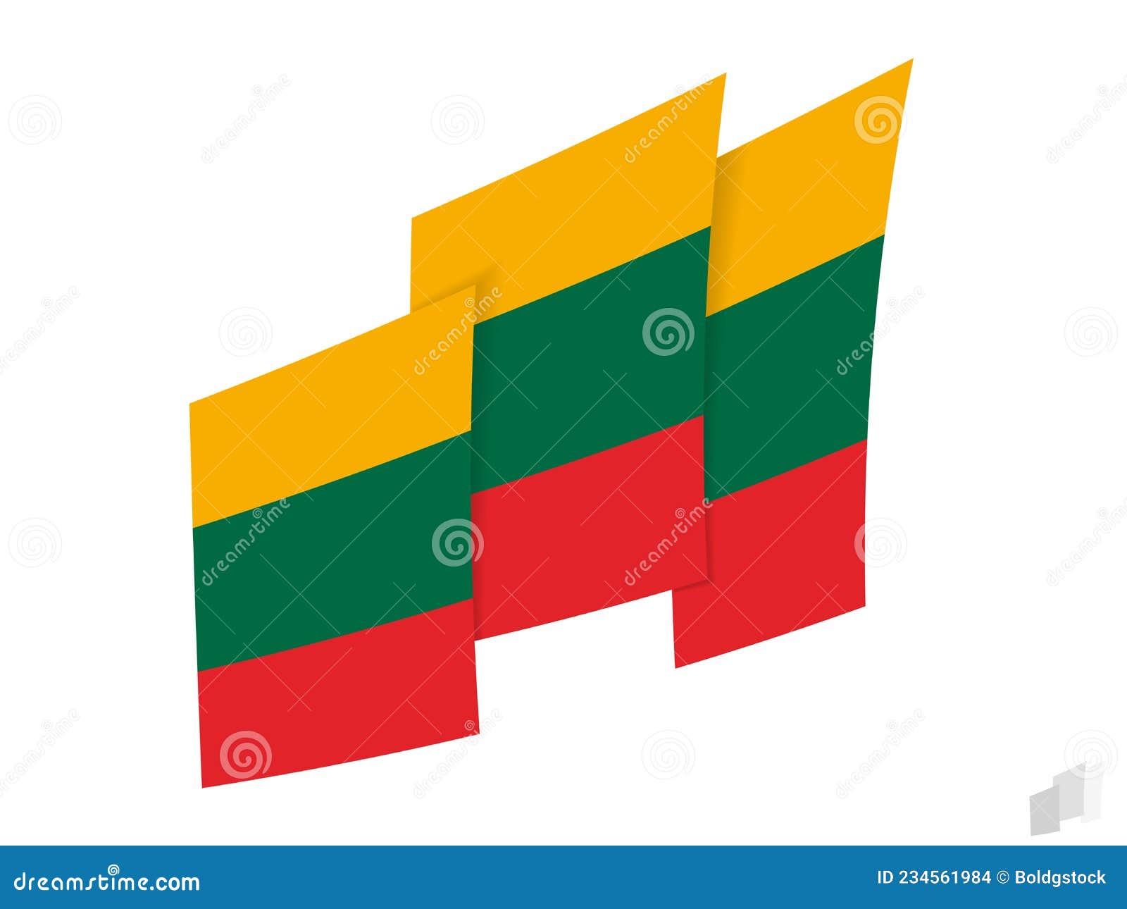 Lithuania Flag in an Abstract Ripped Design. Modern Design of the ...