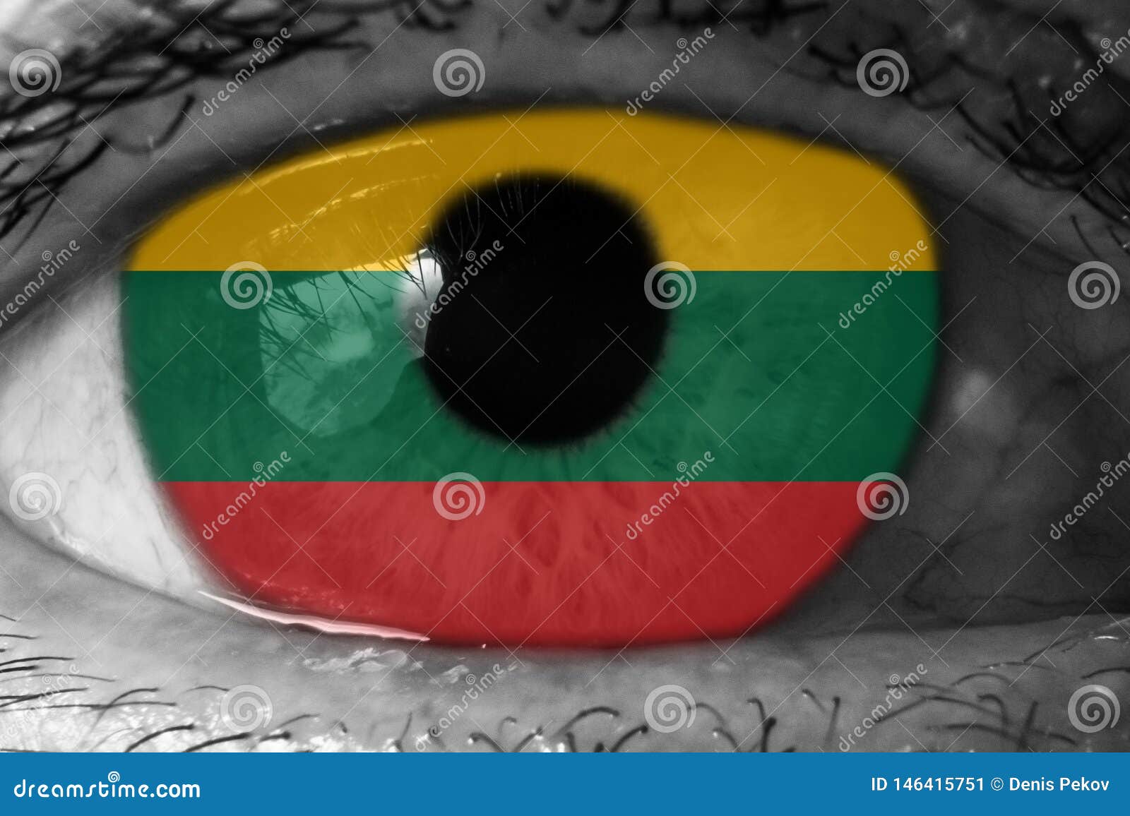 Lithuania flag in the eye stock image. Image of mask - 146415751