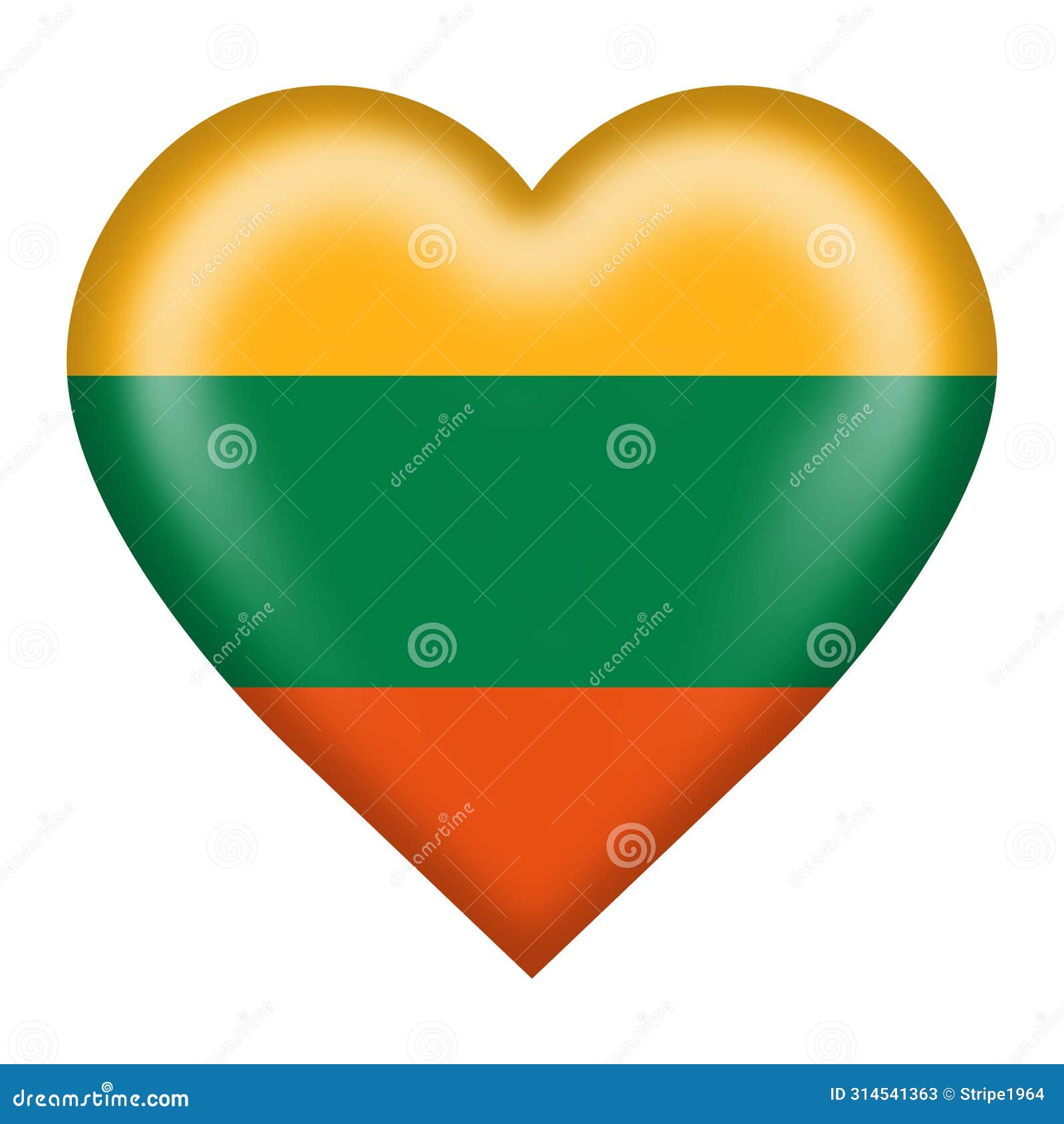 Lithuania Flag Heart Button with Clipping Path Stock Illustration ...