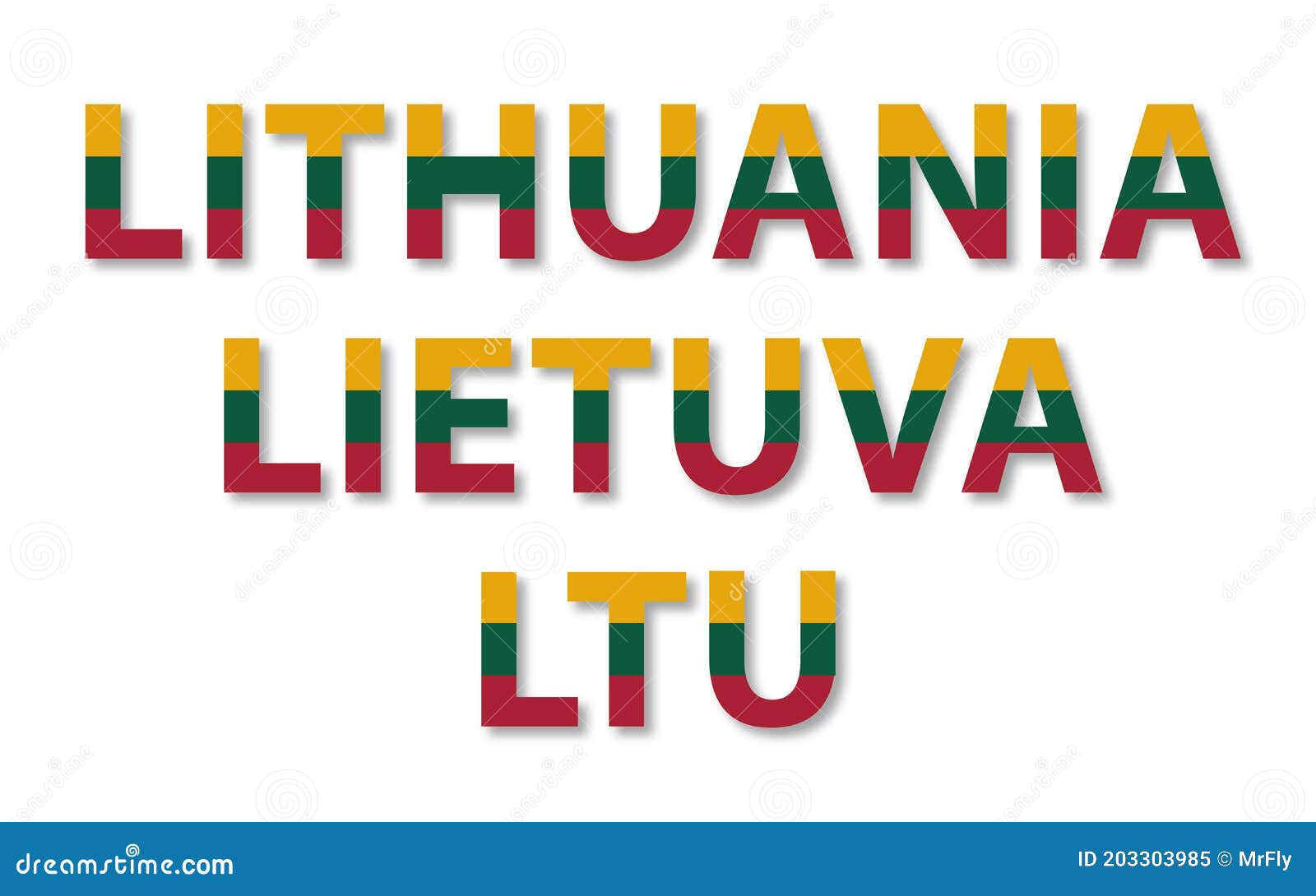 Lithuania Flag Letters, Vector Illustration Stock Vector - Illustration ...