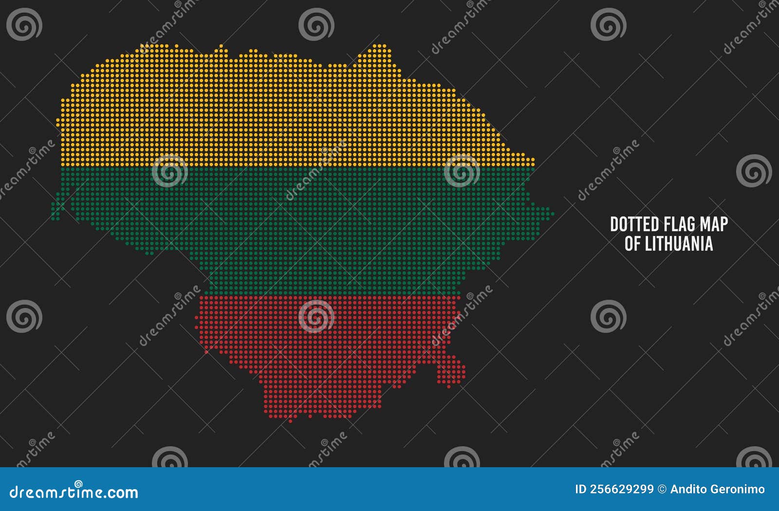 Lithuania Flag Map with Halftone Dotted Style Stock Vector ...