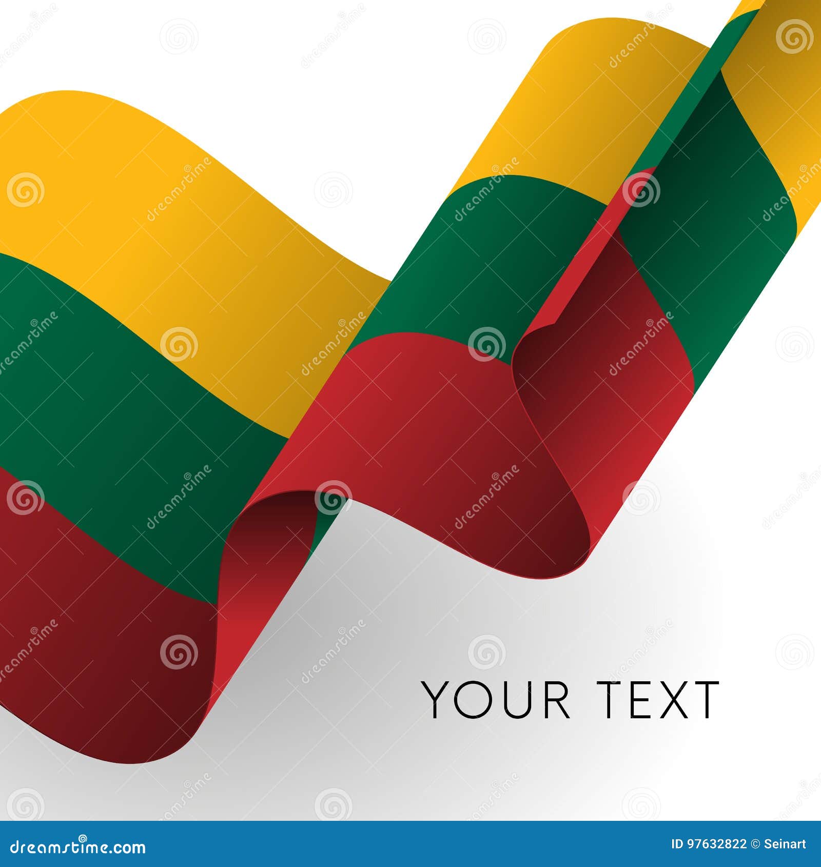 Lithuania Flag. Patriotic Design. Vector. Stock Illustration ...
