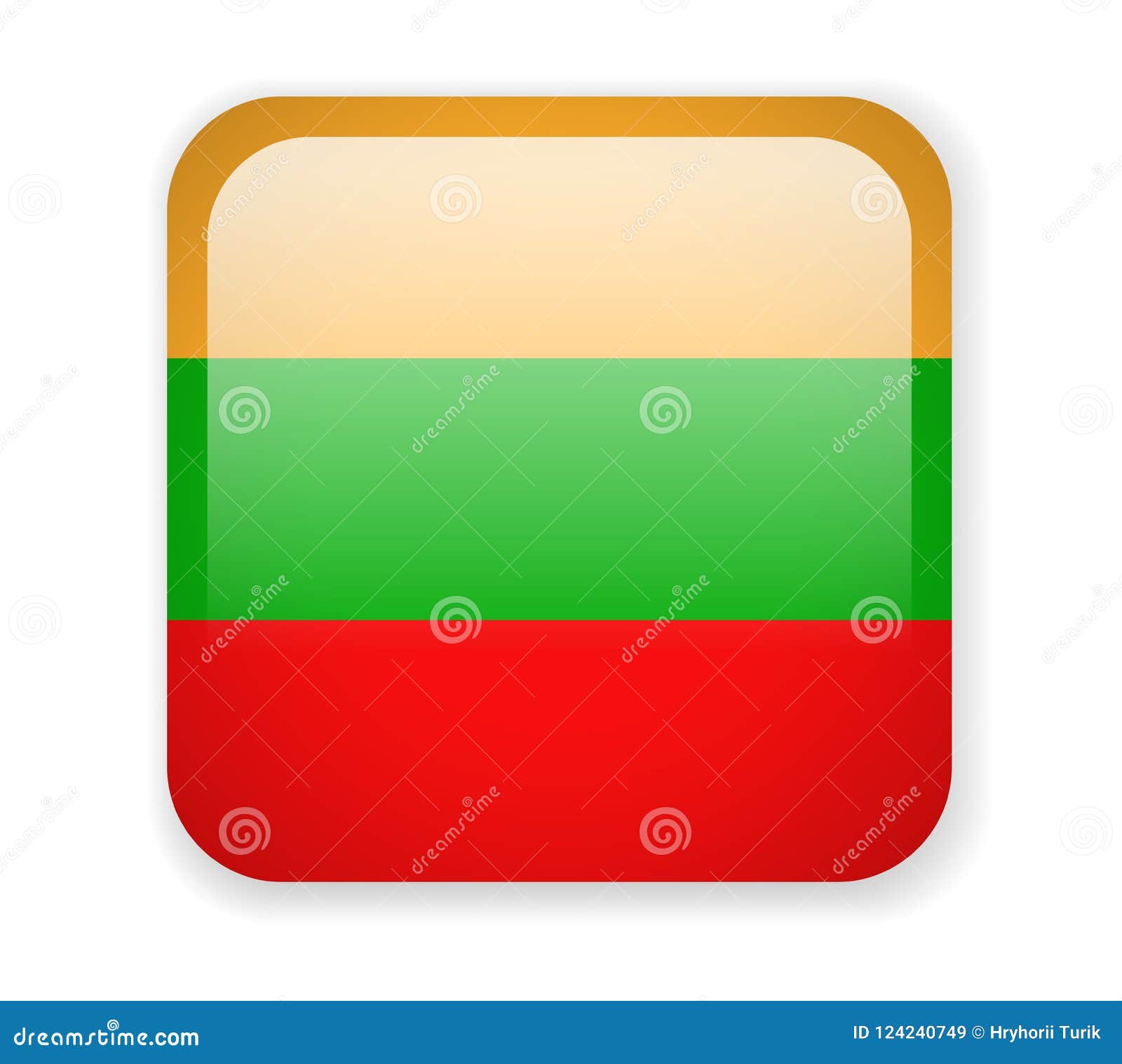 Lithuania Flag. Square Bright Icon on a White Background Stock ...