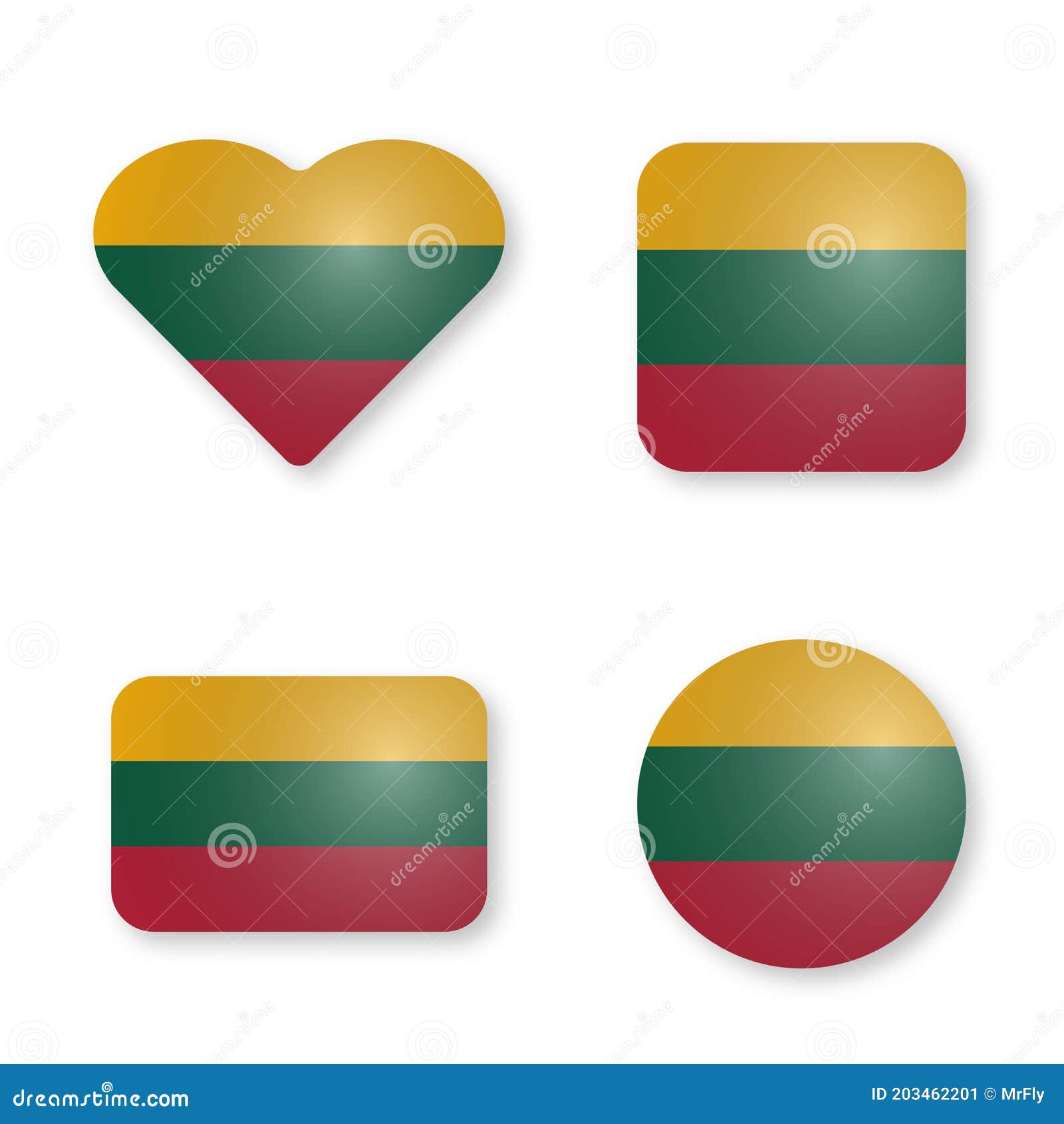 Lithuania Flag Sticker Set, Vector Illustration Stock Vector ...