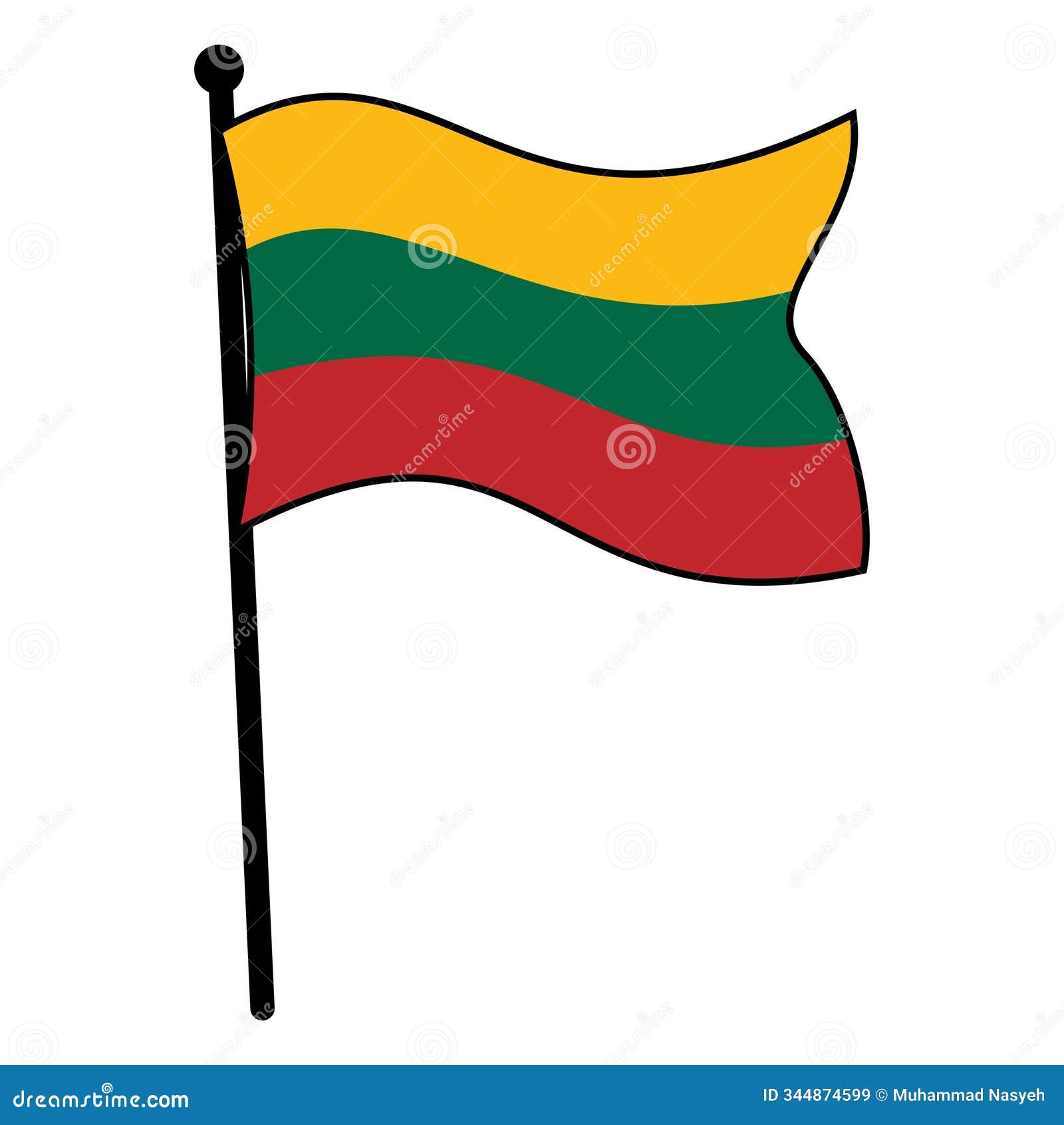 Editable Lithuania Flag Sticker Simple EPS Vector Isolated on White ...