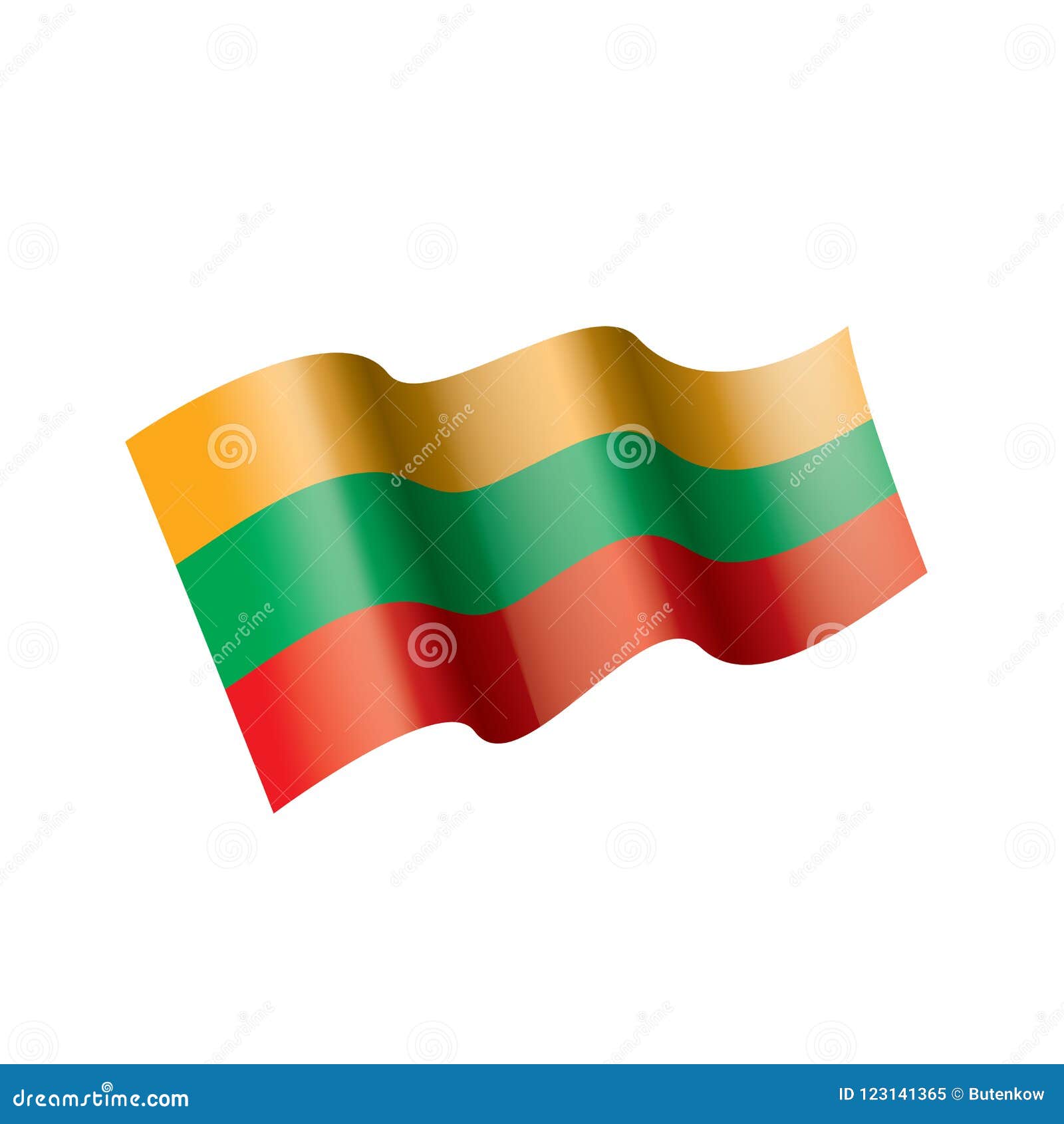 Lithuania Flag, Vector Illustration Stock Vector - Illustration of ...