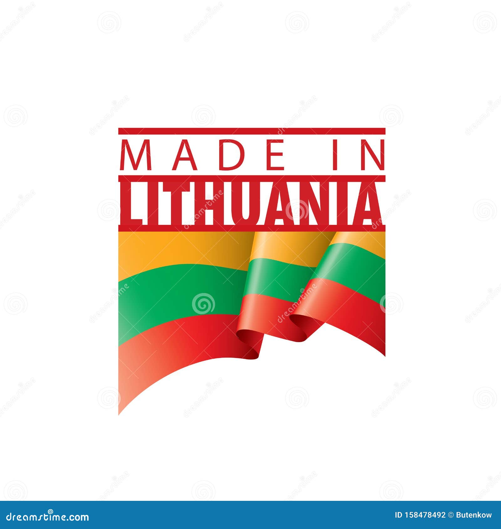 Lithuania Flag, Vector Illustration on a White Background. Stock Vector ...
