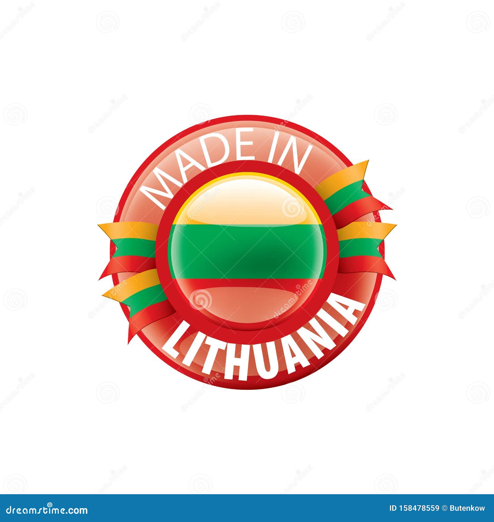 Lithuania Flag, Vector Illustration on a White Background. Stock Vector ...