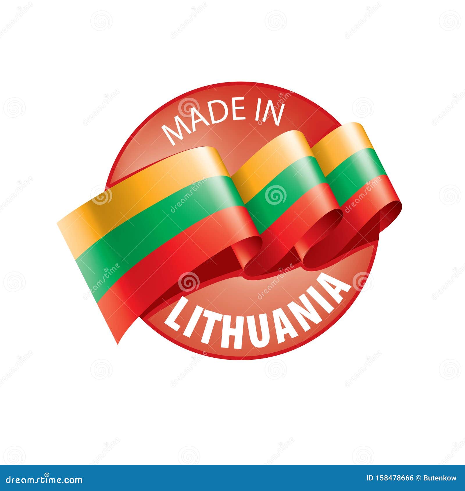 Lithuania Flag, Vector Illustration on a White Background. Stock Vector ...