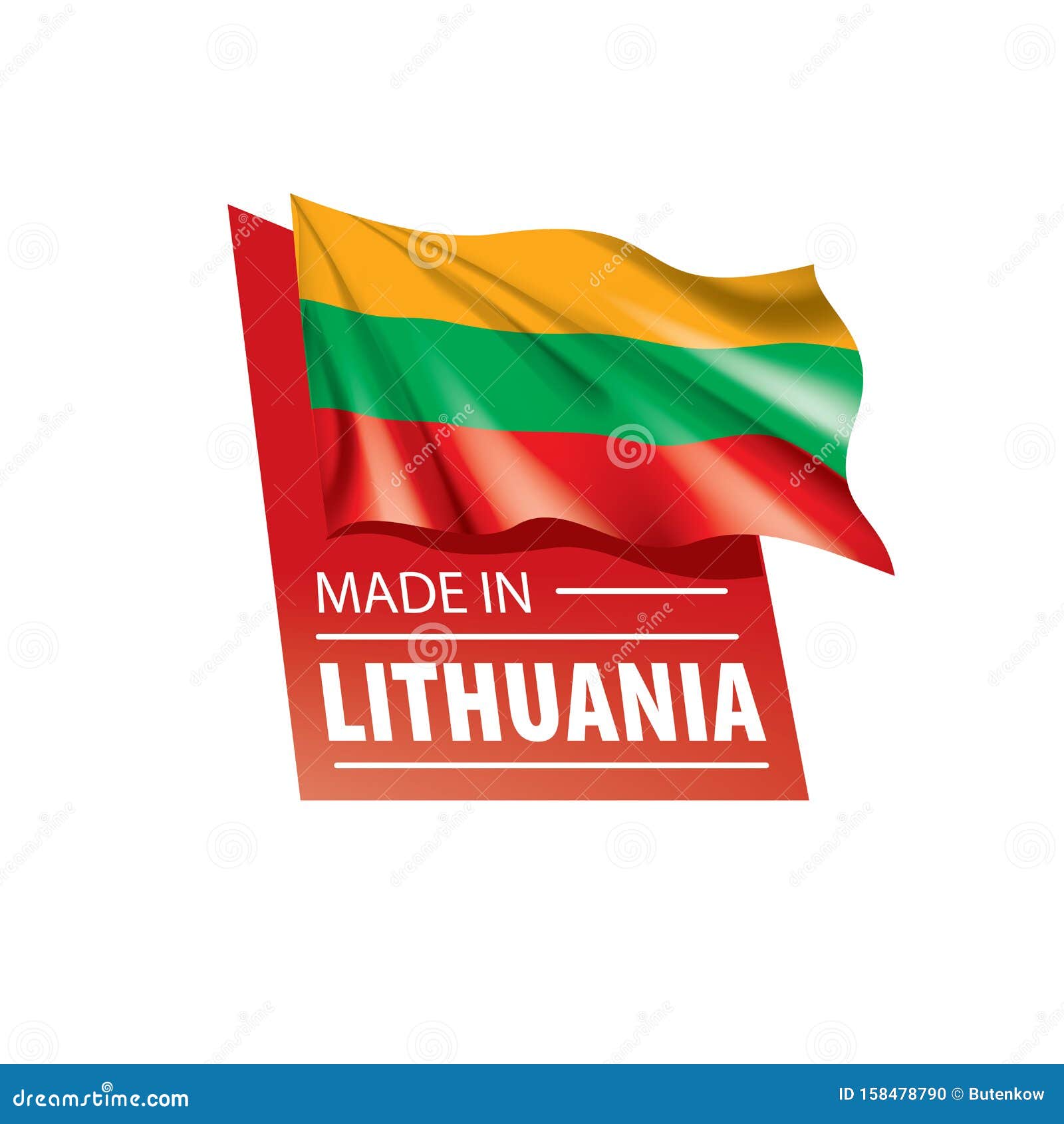 Lithuania Flag, Vector Illustration on a White Background. Stock Vector ...