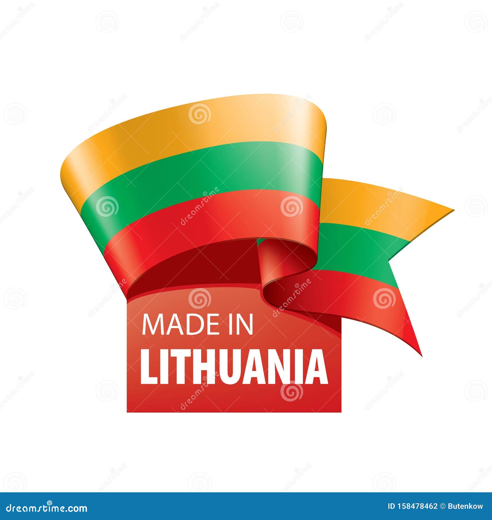 Lithuania Flag, Vector Illustration on a White Background. Stock Vector ...