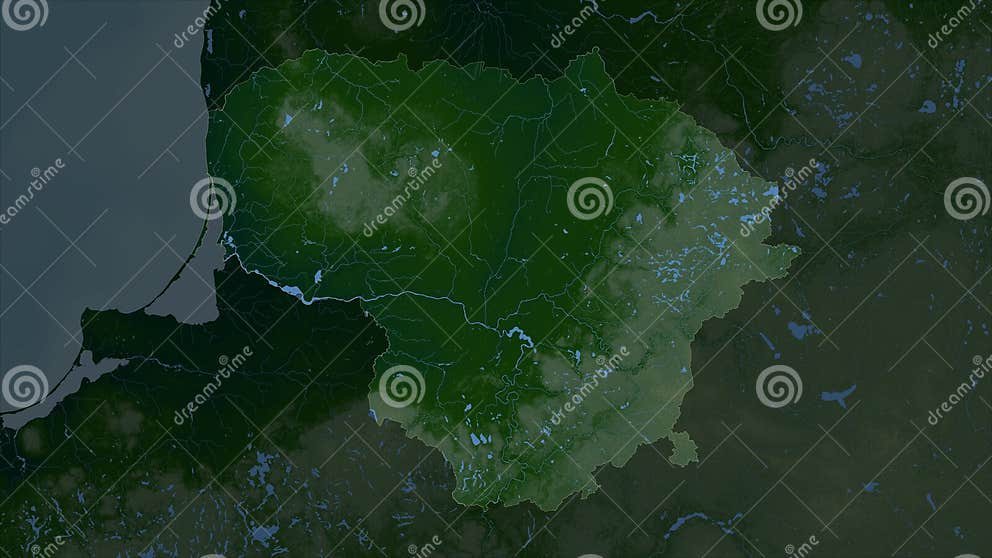 Lithuania Highlighted. Physical Stock Illustration - Illustration of ...