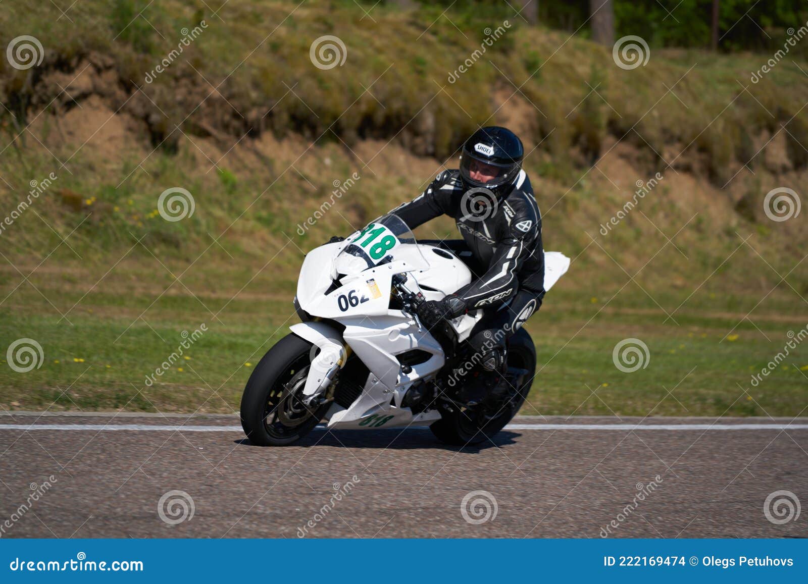 Lithuania, Kaunas 05-06-2021 Closeup Portrait of a Biker Front View ...