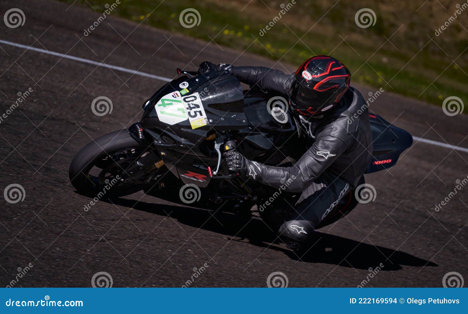 Lithuania, Kaunas 05-06-2021 Closeup Portrait of a Biker Front View ...