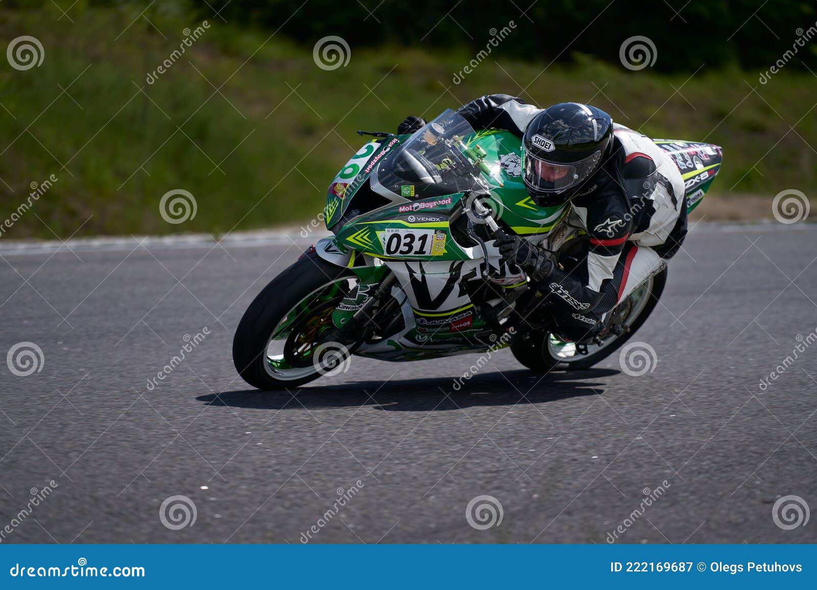 Lithuania, Kaunas 05-06-2021 Closeup Portrait of a Biker Front View ...