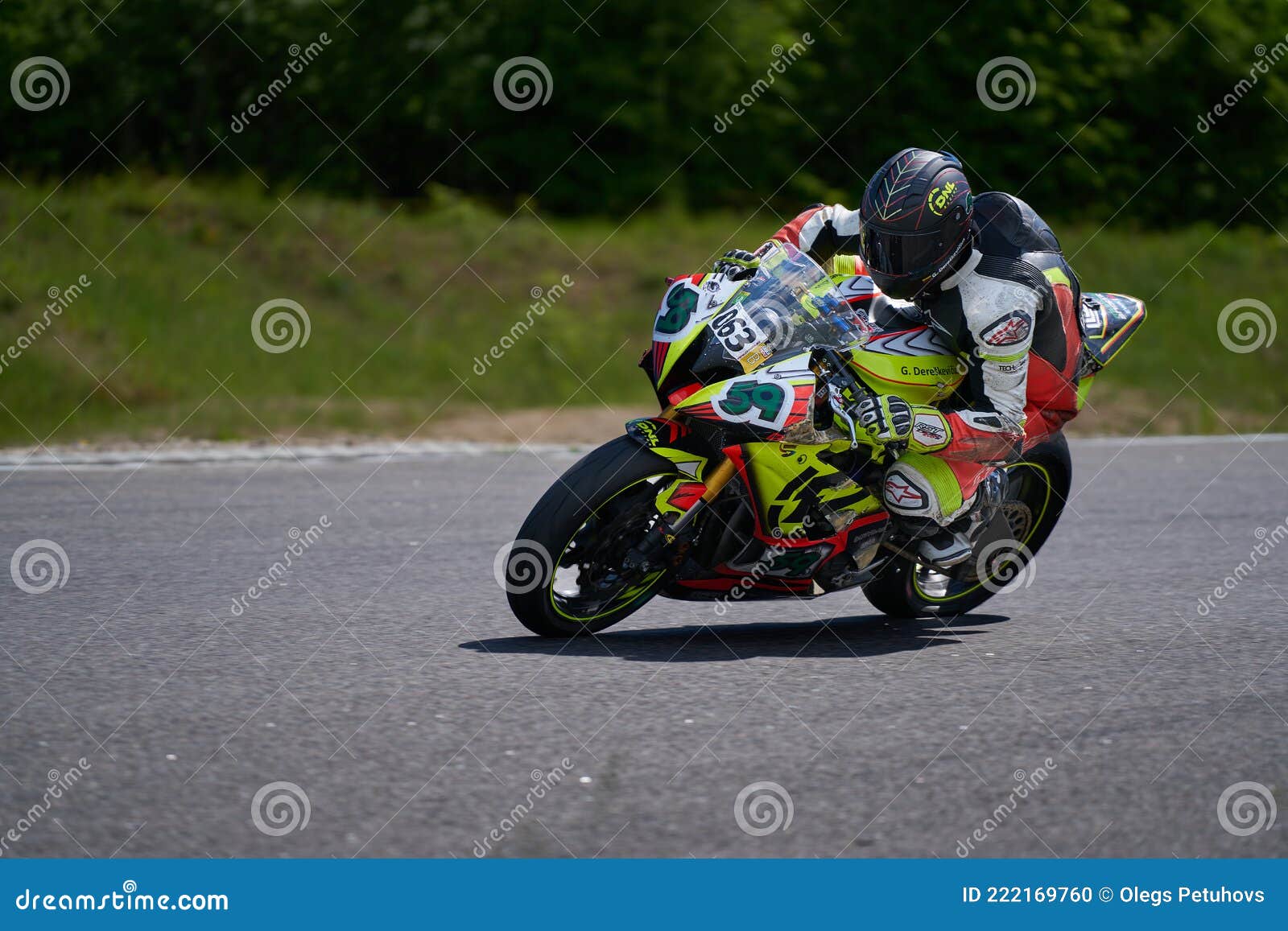 Lithuania, Kaunas 05-06-2021 Closeup Portrait of a Biker Front View ...
