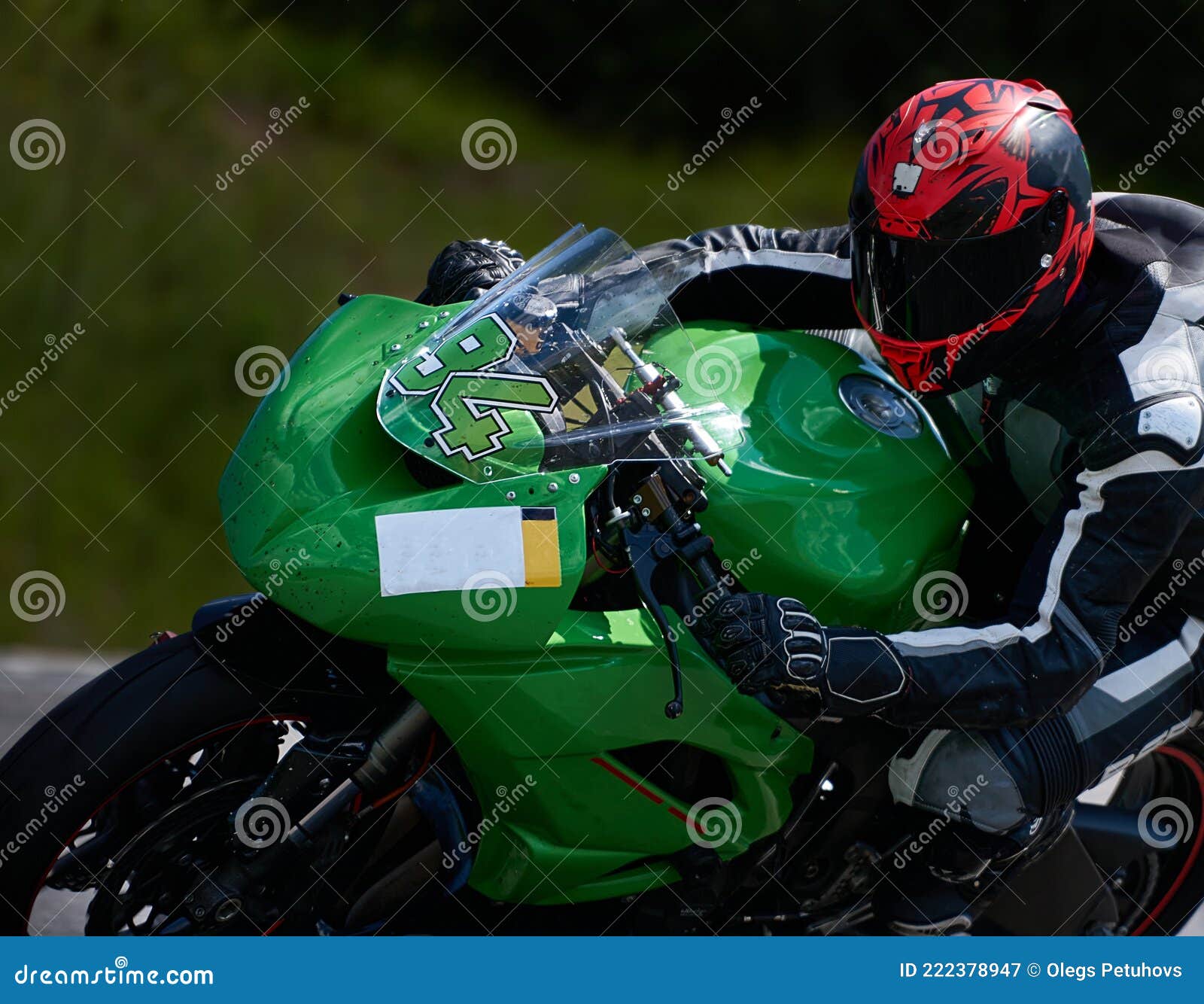 Lithuania, Kaunas 05-06-2021 Closeup Portrait of a Biker Front View ...