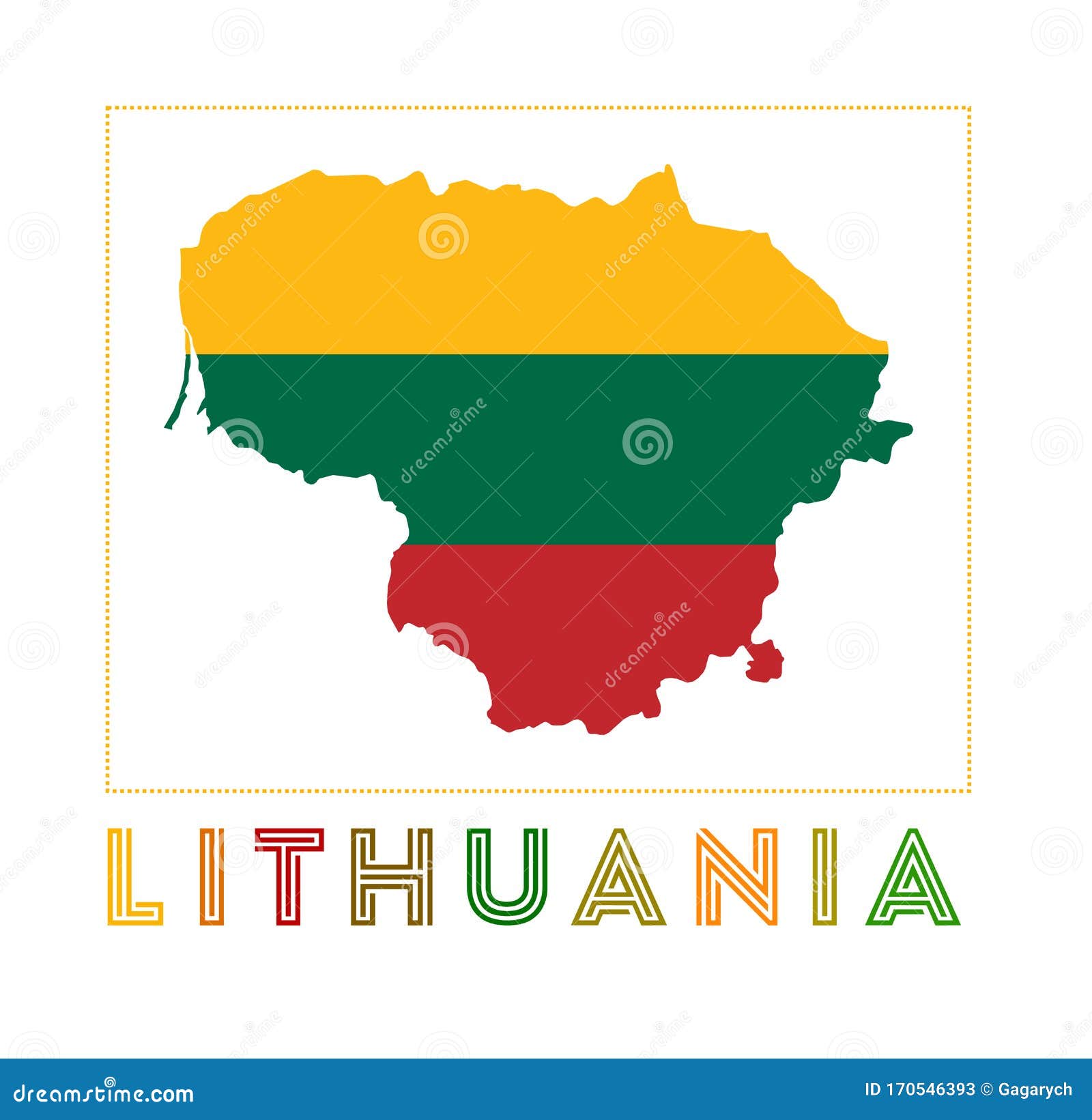 Lithuania Logo. Map of Lithuania with Country. Stock Vector ...