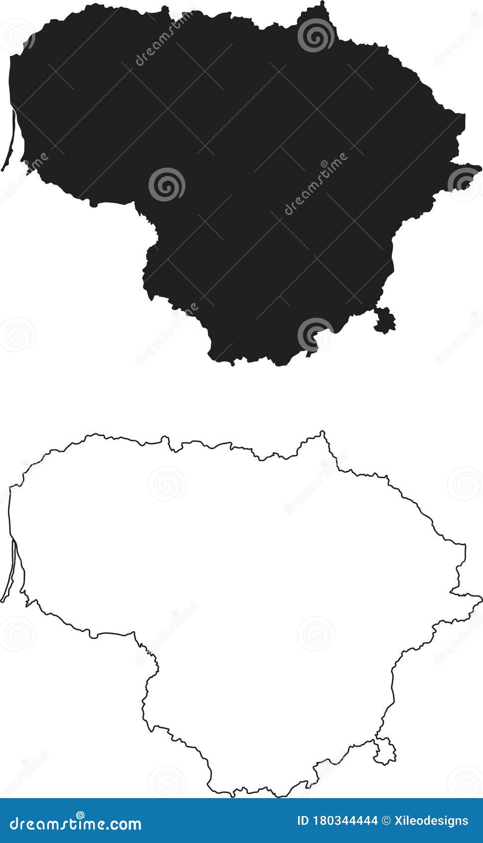 Lithuania Map. Black Silhouette Country Map Isolated On White ...