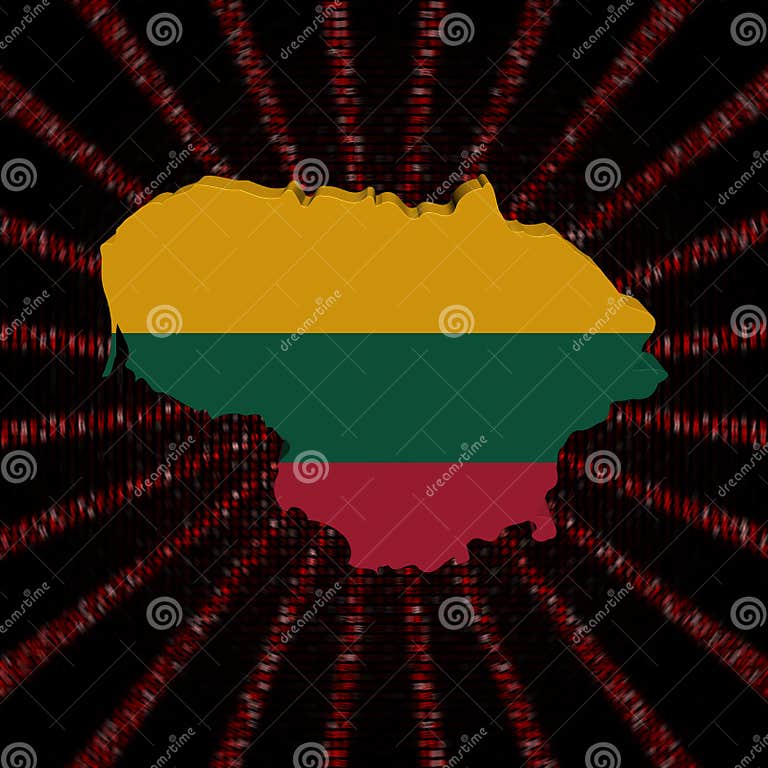 Lithuania Map Flag on Red Hex Code Burst Illustration Stock ...